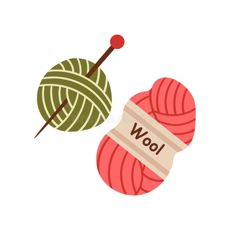 Two Balls of Multi-colored Threads. Vector Illustration of Knitting ...