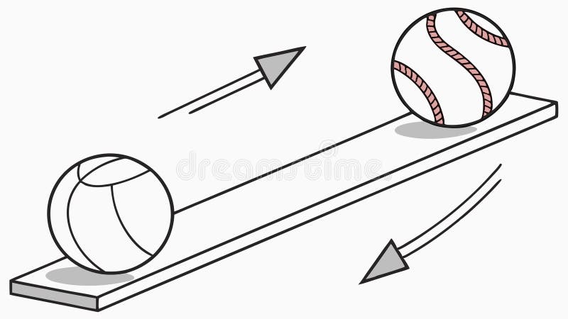 Two Balls Rolling Down a Ramp, a Physics Experiment Vector, Vector ...