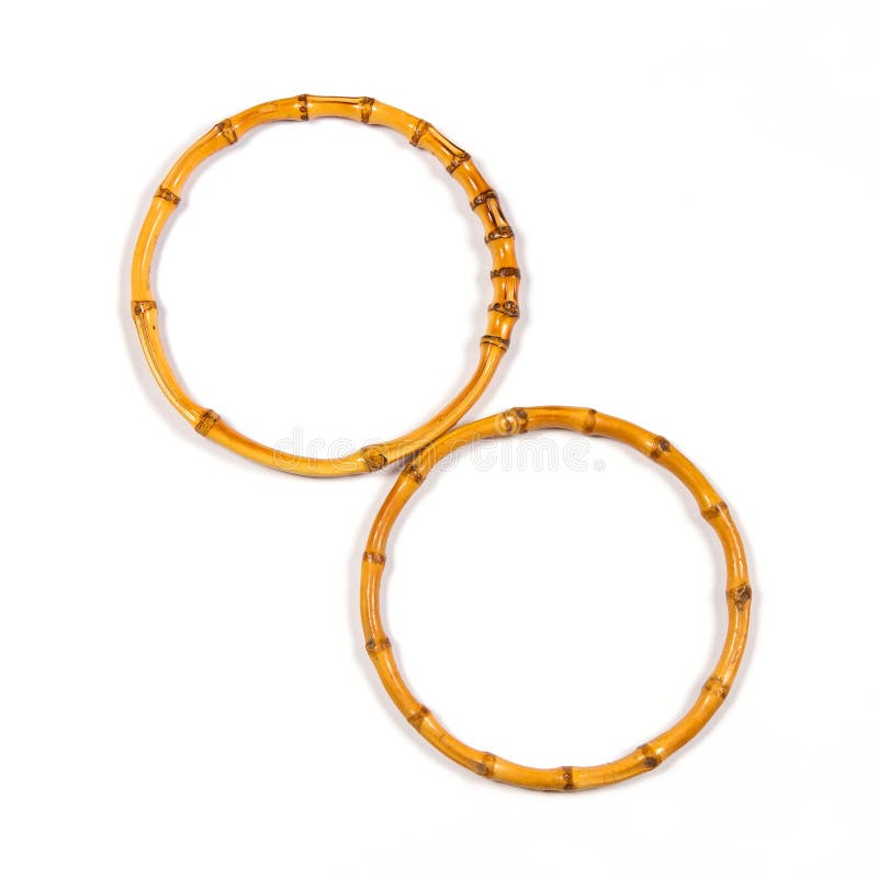 Two Bamboo Rings on a White Background. Stock Image - Image of stick ...
