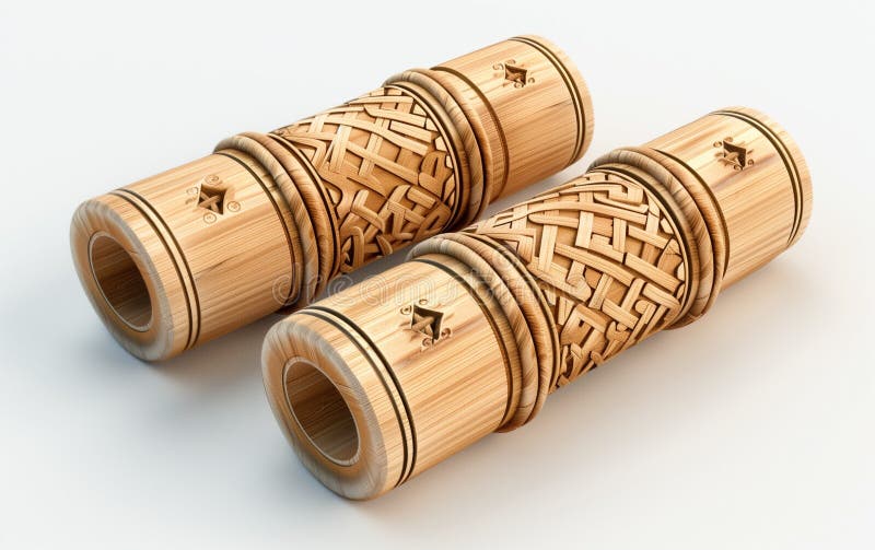 Two Bamboo Tubes with Woven Pattern on the Outside, Product Design ...