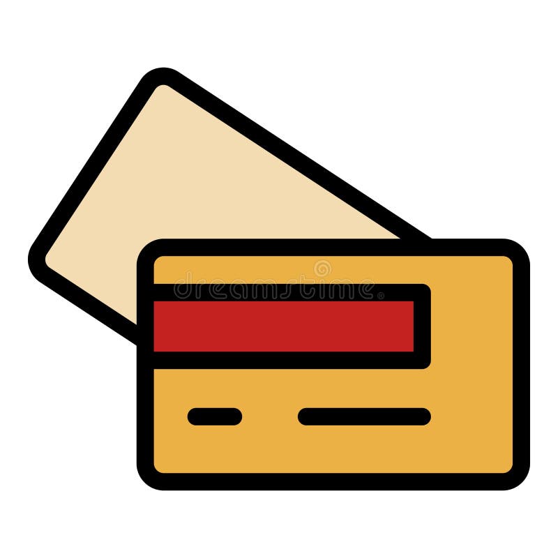 Two Bank Cards Icon Color Outline Vector Stock Illustration ...