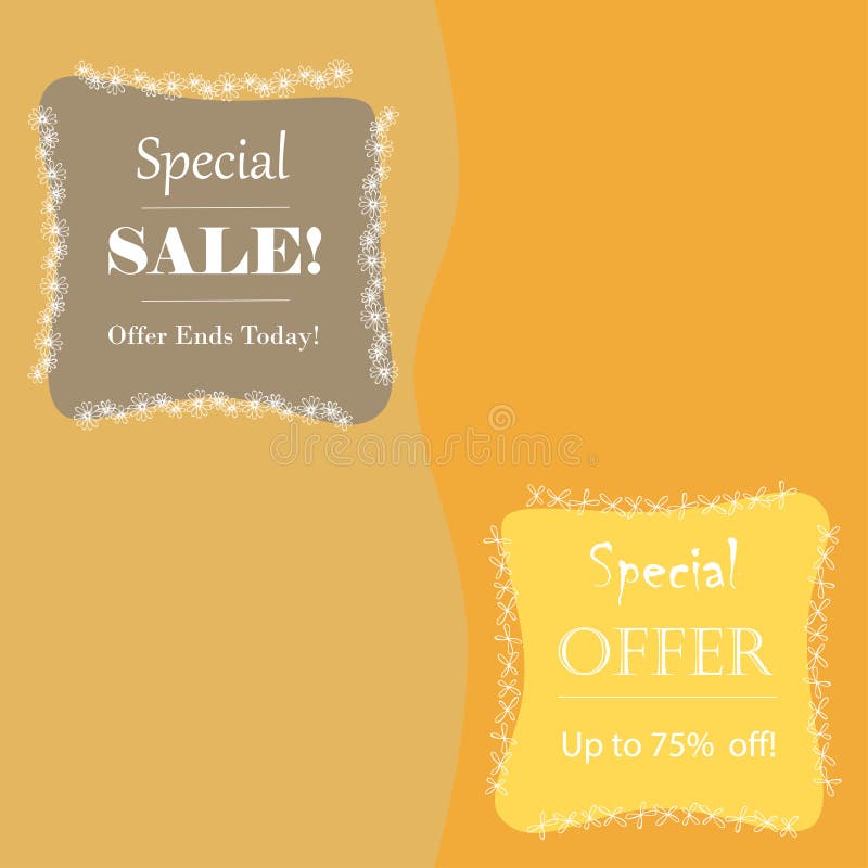 Two Banner Sample with Hand Drawn Frames Stock Vector - Illustration of ...