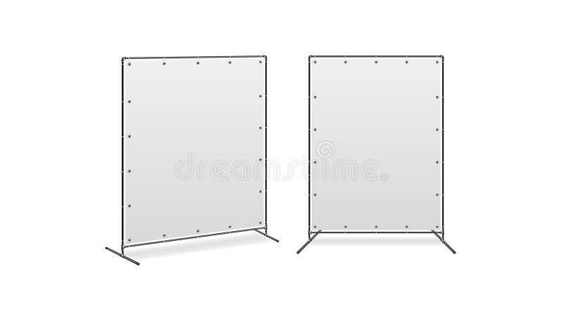 Two Banner Stand Wall on White Background Vector Illustration. Stock ...
