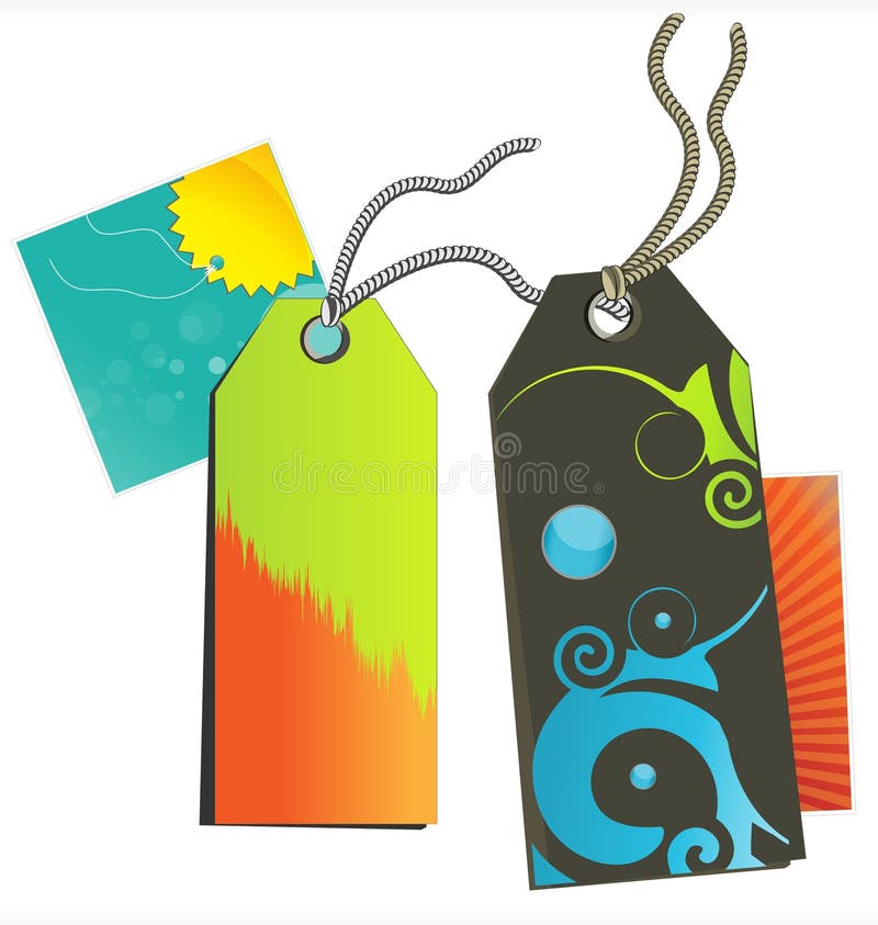 Two banner and sticker stock vector. Illustration of bright - 18338288