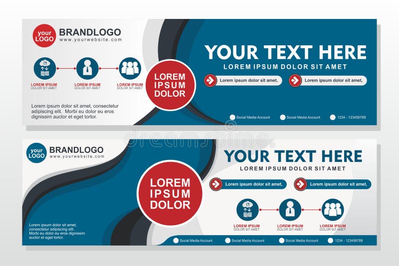 Business Banner Template with Blue and White Color Stock Vector ...