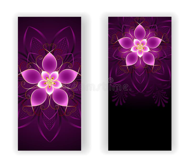 Two Banners with Pink Flower Stock Vector - Illustration of graphic ...