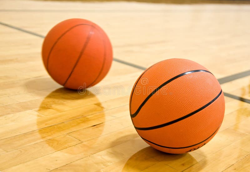 Two Basketball on Court stock photo. Image of team, roll - 3729032