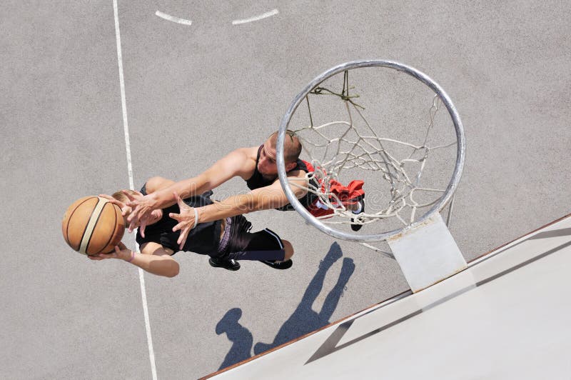 Two basketball players stock photo. Image of court, attack - 25676684