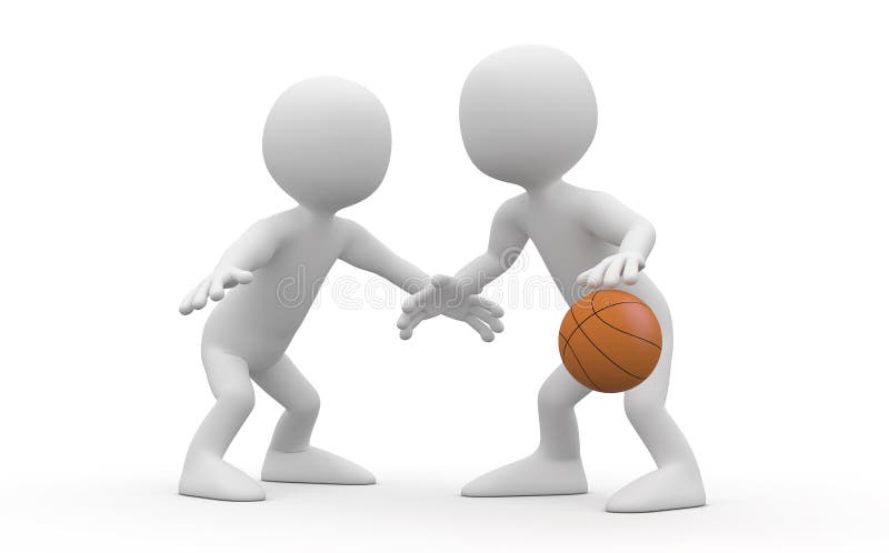 Two Basketball Players Confronted in a One on One Stock Illustration ...