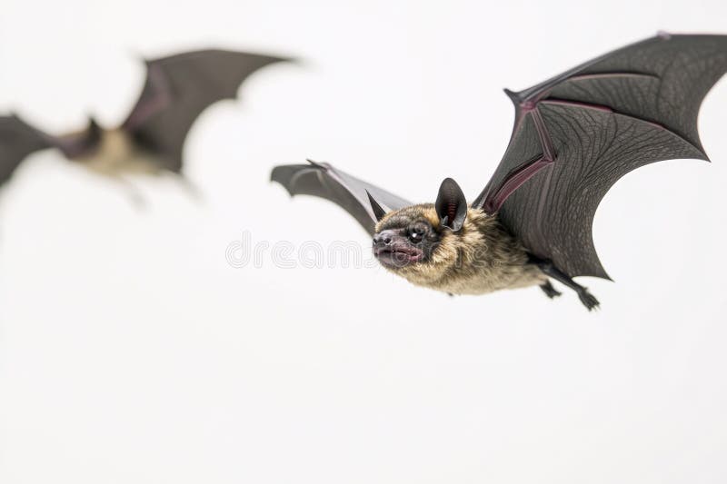 Two Bats Flying through the Air with Their Wings Outstretched Stock ...
