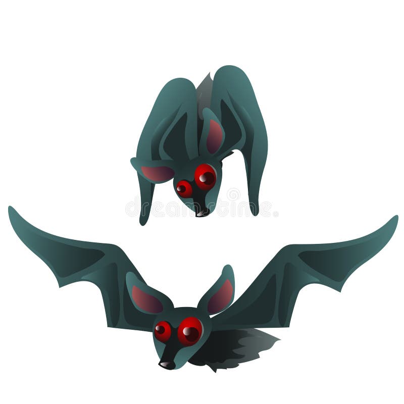 Two Bats with Red Eyes, Vector Stock Vector - Illustration of animal ...