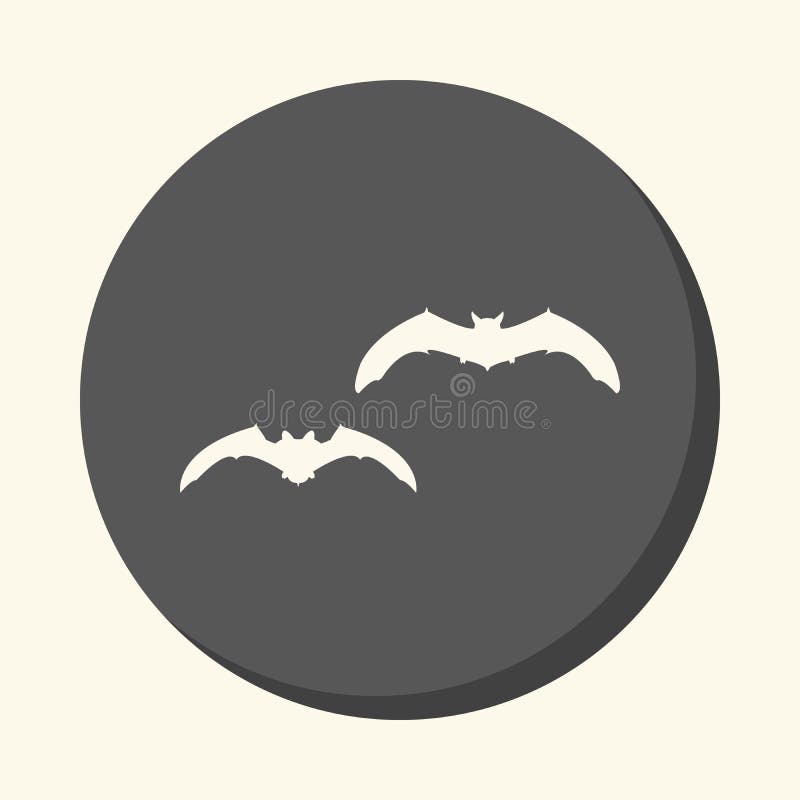 Two Bats, Round Icon with the Illusion of Volume, Simple Color Change ...
