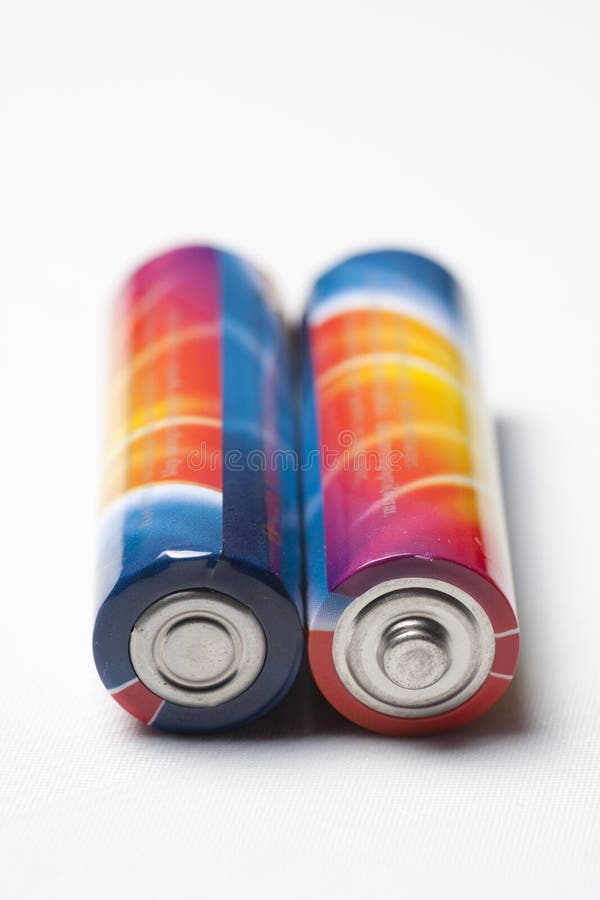 Two batteries AA stock photo. Image of electricity, metal - 16840432