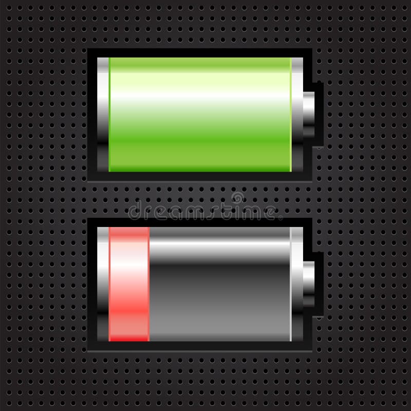Battery Icon Set stock vector. Illustration of five, battery - 26468623