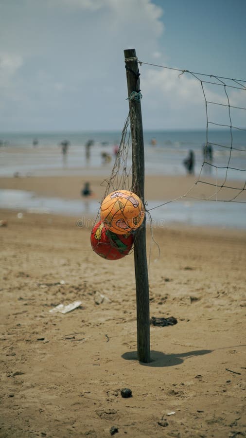 Two Beach Balls Hanging in the Net Stock Photo - Image of hanging ...