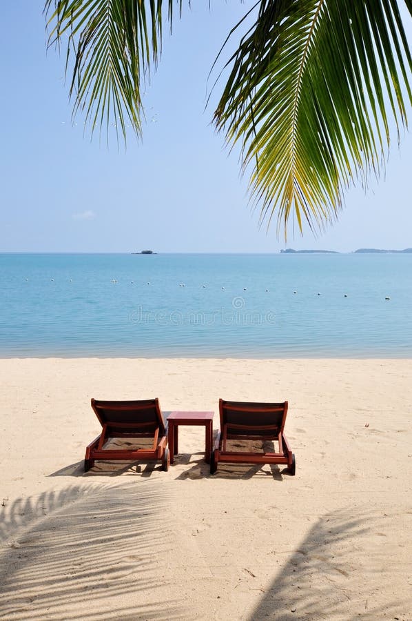 Two Beach chairs stock photo. Image of ocean, relaxation - 27322162