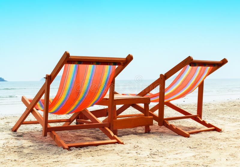 Two Beach Chairs stock image. Image of seashore, sunny - 29380149