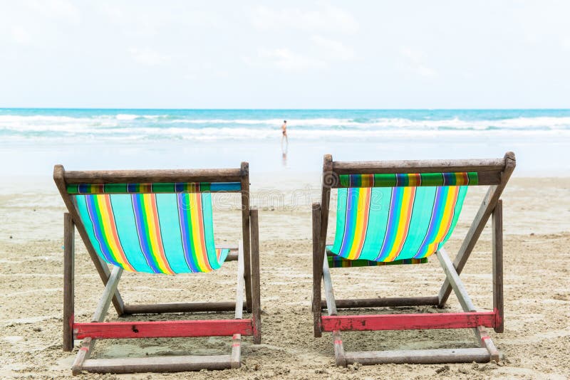 Two beach chairs stock image. Image of ocean, sunset - 32833235