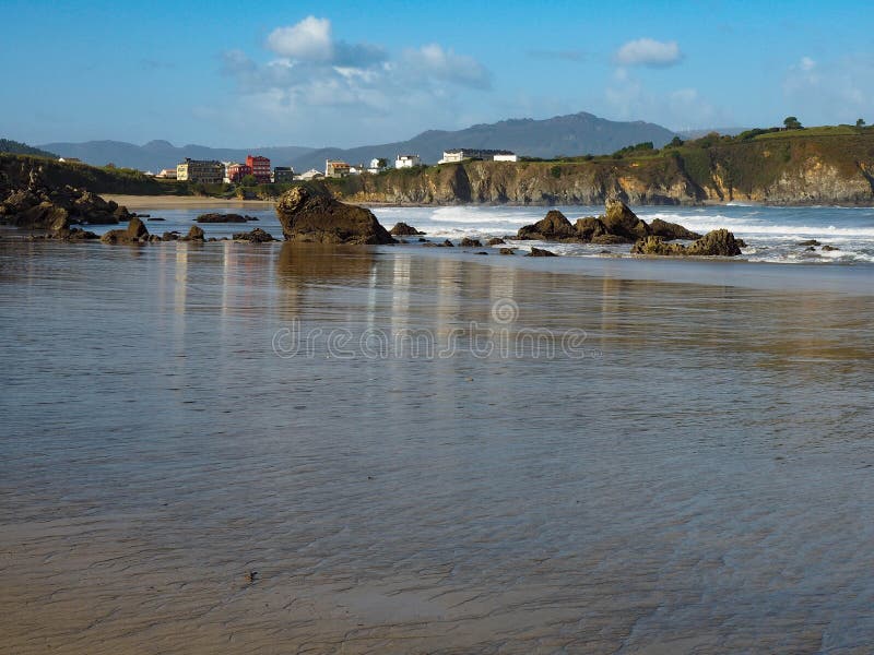 Two Beaches Separated by Large Rocks Stock Photo - Image of coast ...