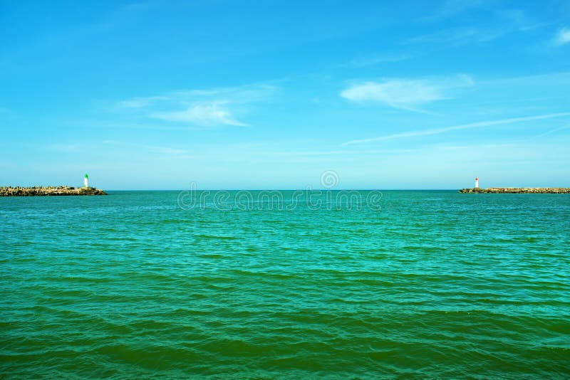 Two beacons stock image. Image of cloud, turquoise, water - 42941351