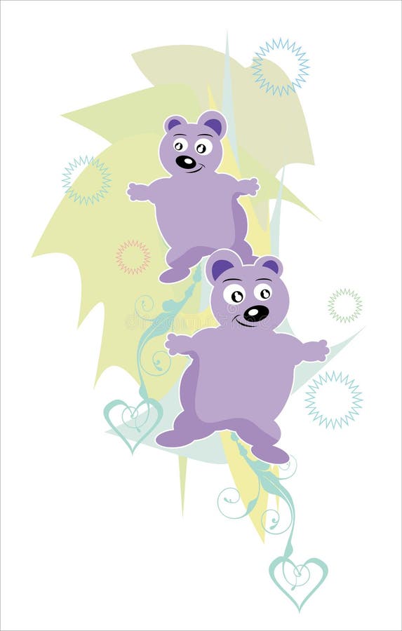 Two bears stock vector. Illustration of design, little - 6211229