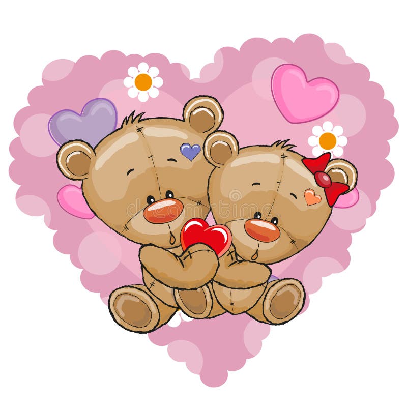 Two Bears stock vector. Illustration of heart, cheerful - 61112689