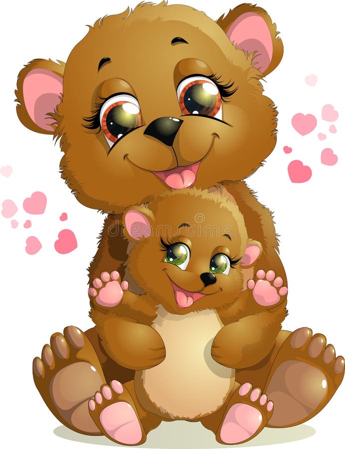 Two bears stock vector. Illustration of mama, idea, funny - 48071513