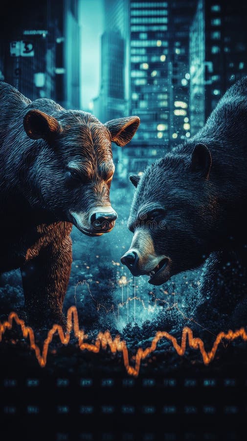 Two Bears Facing Each Other in a Natural Setting Showcasing Their ...