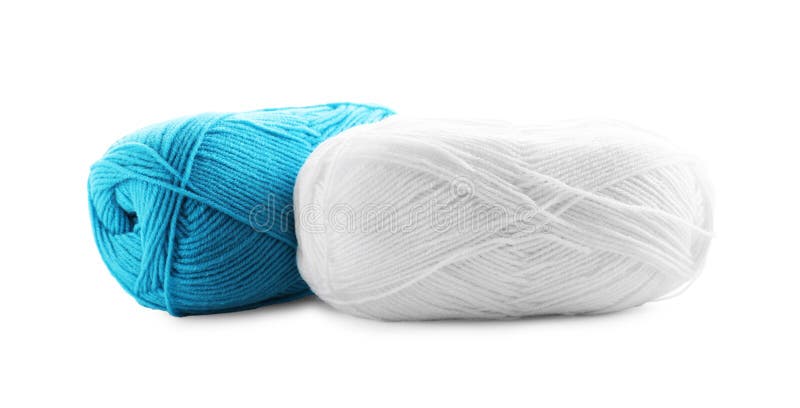Two Beautiful Bright Yarns Isolated on White Stock Image - Image of ...