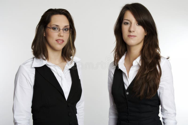 Two Beautiful Business Woman Stock Image - Image of black, assistant ...