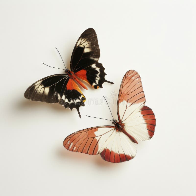 Two Beautiful Butterflies Isolated on a White Background Stock Photo ...