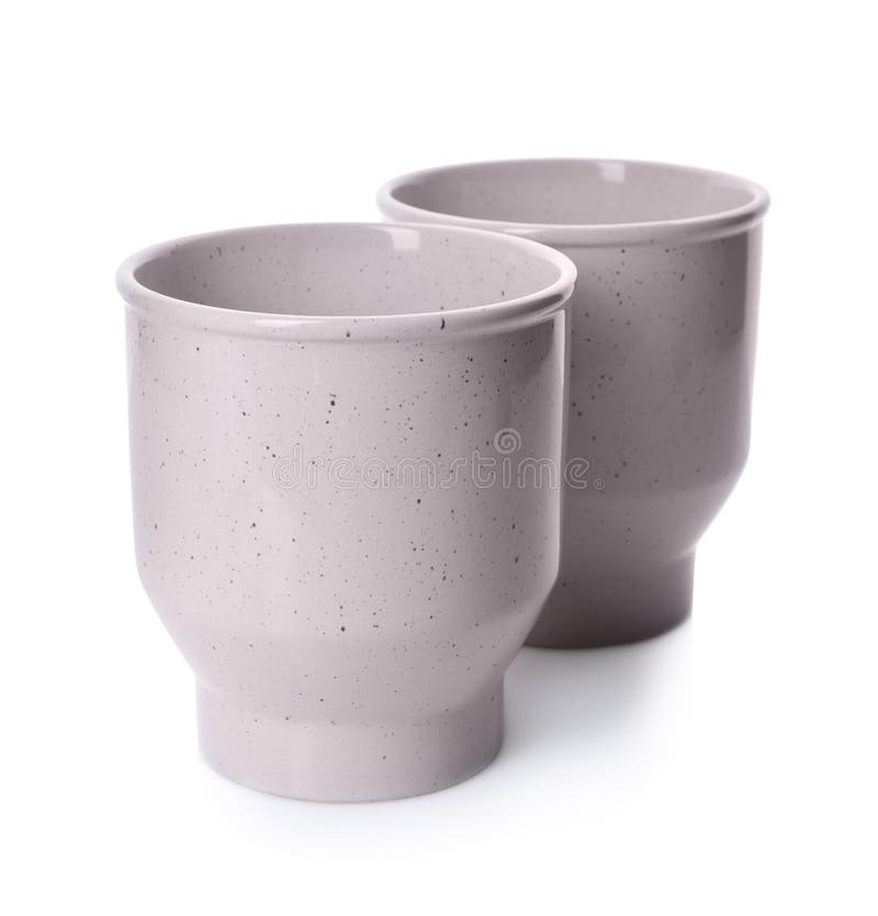 Two Beautiful Ceramic Vases Isolated on White Stock Image - Image of ...