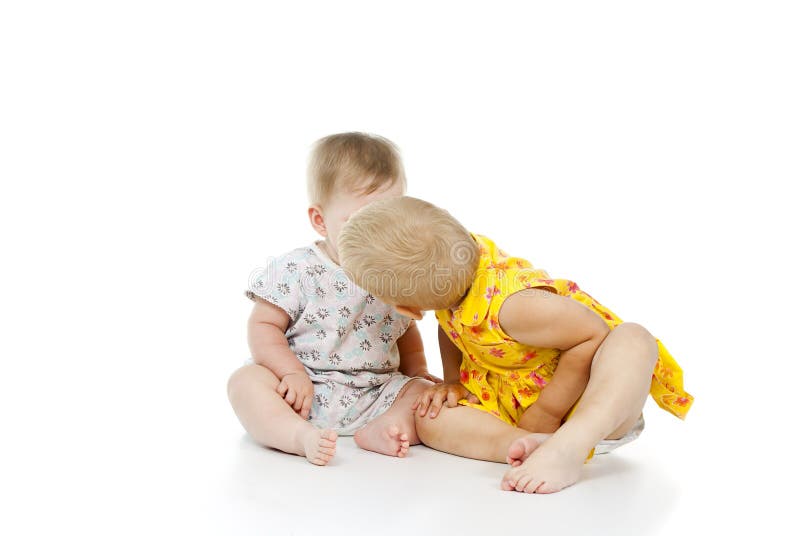 Two babies talking stock photo. Image of childhood, care - 7433336