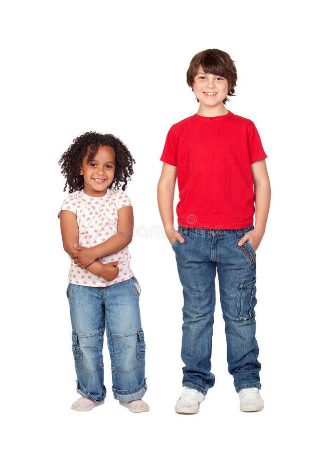 Two beautiful children stock image. Image of isolation - 14844441