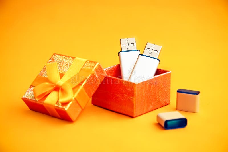 Two Beautiful Flash Cards, Gift Box Stock Photo - Image of shiny ...