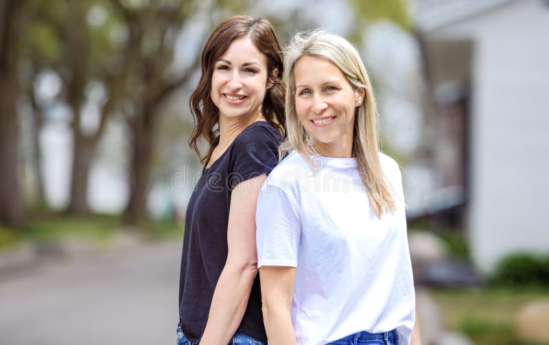 Two Beautiful Girls Together in a Park Stock Photo - Image of fashion ...