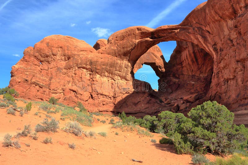 Arches National Park, Double Arch in Windows Section, Southwest Desert ...