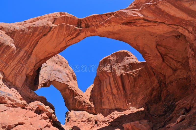 Arches National Park with Double Arch in Windows Sections, Southwest ...