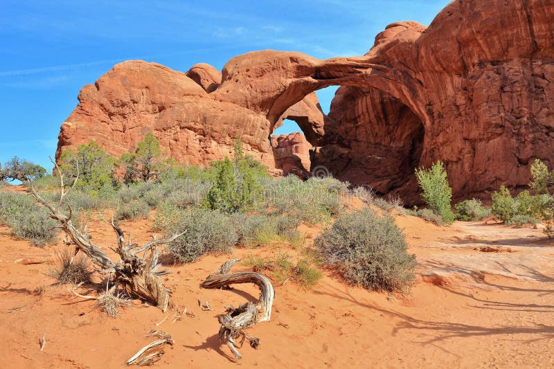 Arches National Park with Double Arch in Southwest Desert Landscape ...