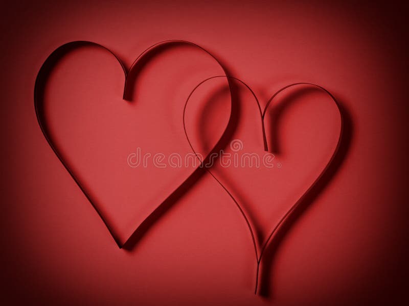 Two beautiful paper hearts stock photo. Image of romantic - 28363790