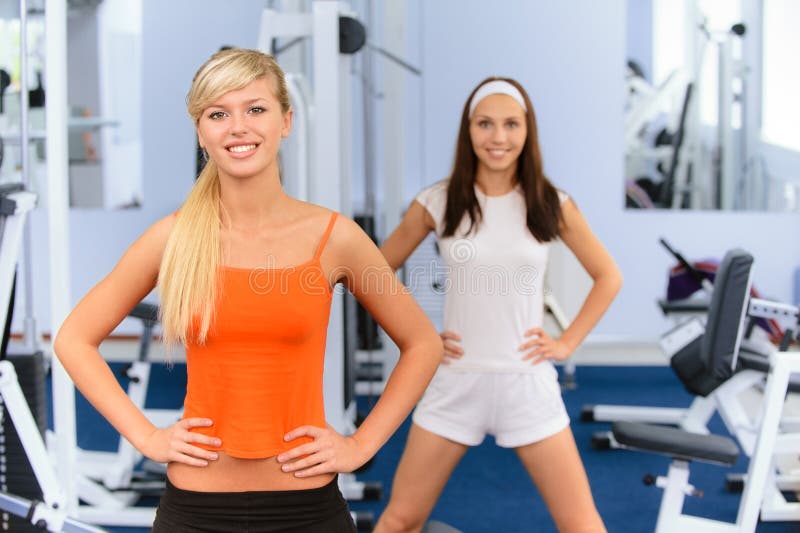 Two beautiful sportswomen stock image. Image of head - 14611787