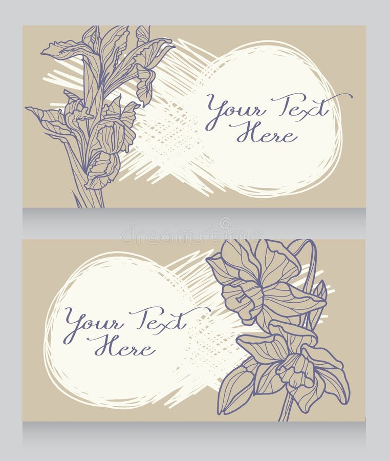Two Beautiful Templates for Floral Cards Stock Vector - Illustration of ...