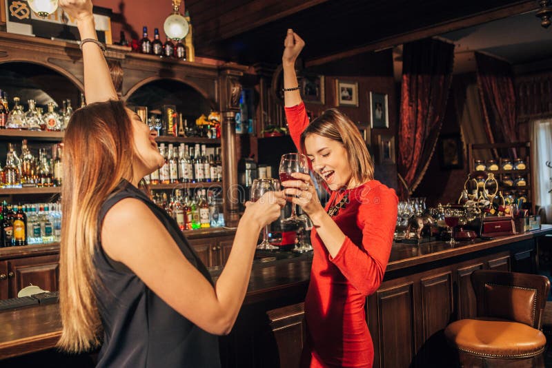 Two Beautiful Women Dancing on Dance Floor Stock Photo - Image of music ...