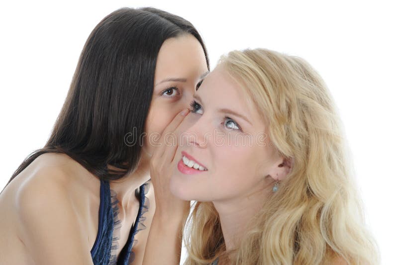Two Beautiful Women Telling Secret Stock Image - Image of listening ...