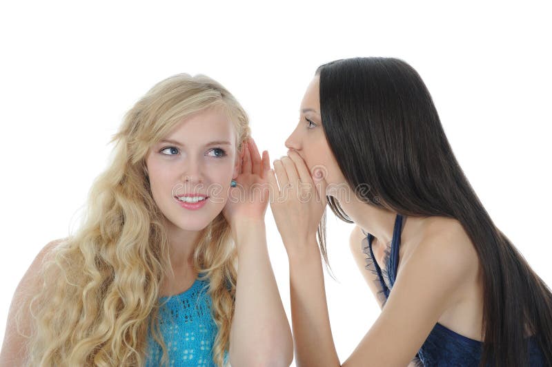 Two Beautiful Women Telling Secret Stock Image - Image of communication ...