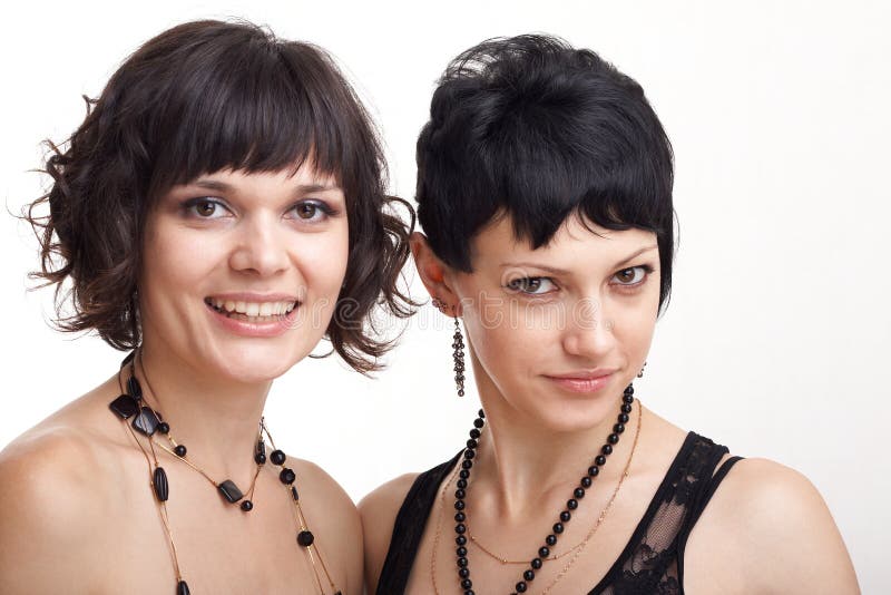 Two beautiful young women stock image. Image of blue, lifestyle - 7064765