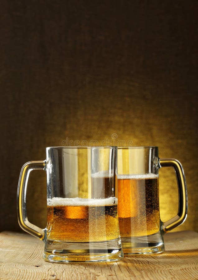 Two beer mugs stock photo. Image of fresh, froth, barroom - 27618864