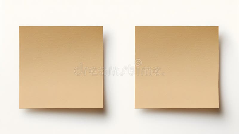 Two Beige Square Paper Notes on a White Background. Brainstorming ...