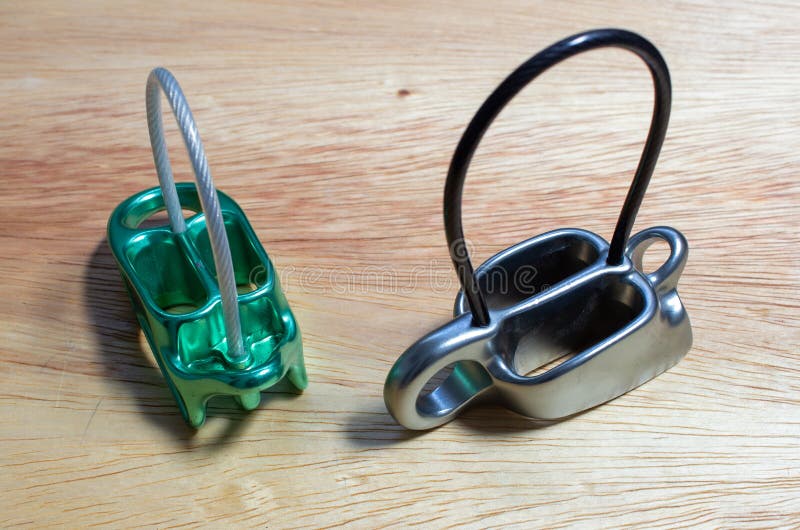 Two Belay Devices with Guide Mode Function Stock Photo - Image of climb ...