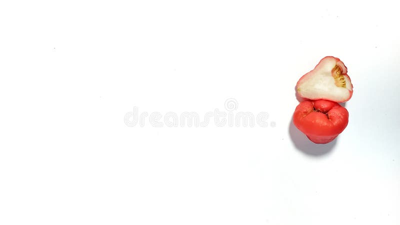 Two Bell-Fruits with Leaves on White Isolated Background Stock Photo ...